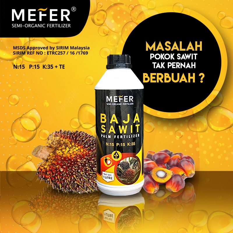 MEFER HQ BAJA SAWIT 5 BOTOL/LITER + Nitrogen N:15 Phosphorus P:15 ...