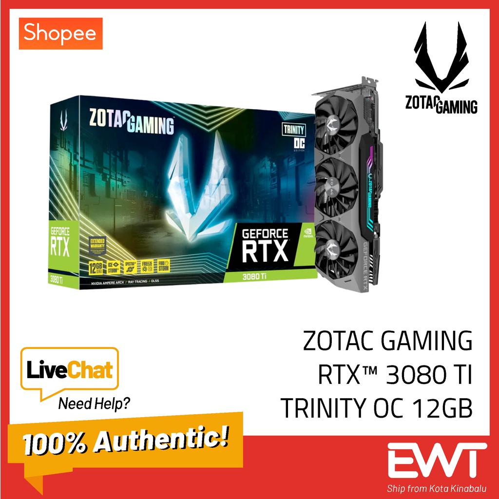 ZOTAC GAMING RTX 3080 TI TRINITY OC 12GB GDDR6X 100% GENUINE PRODUCT ...