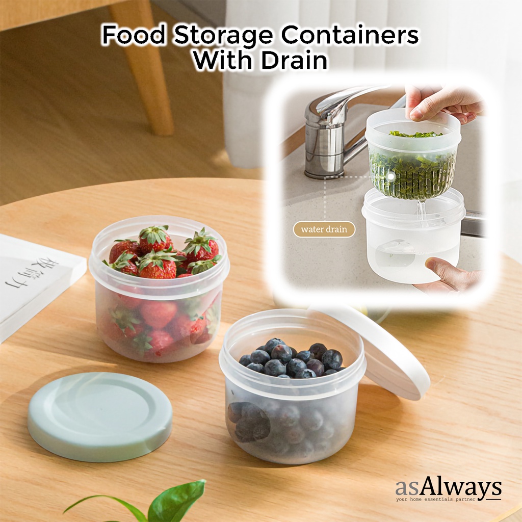 Food Container Storage Simpanan Peti Ais Fruit Box With Lid And