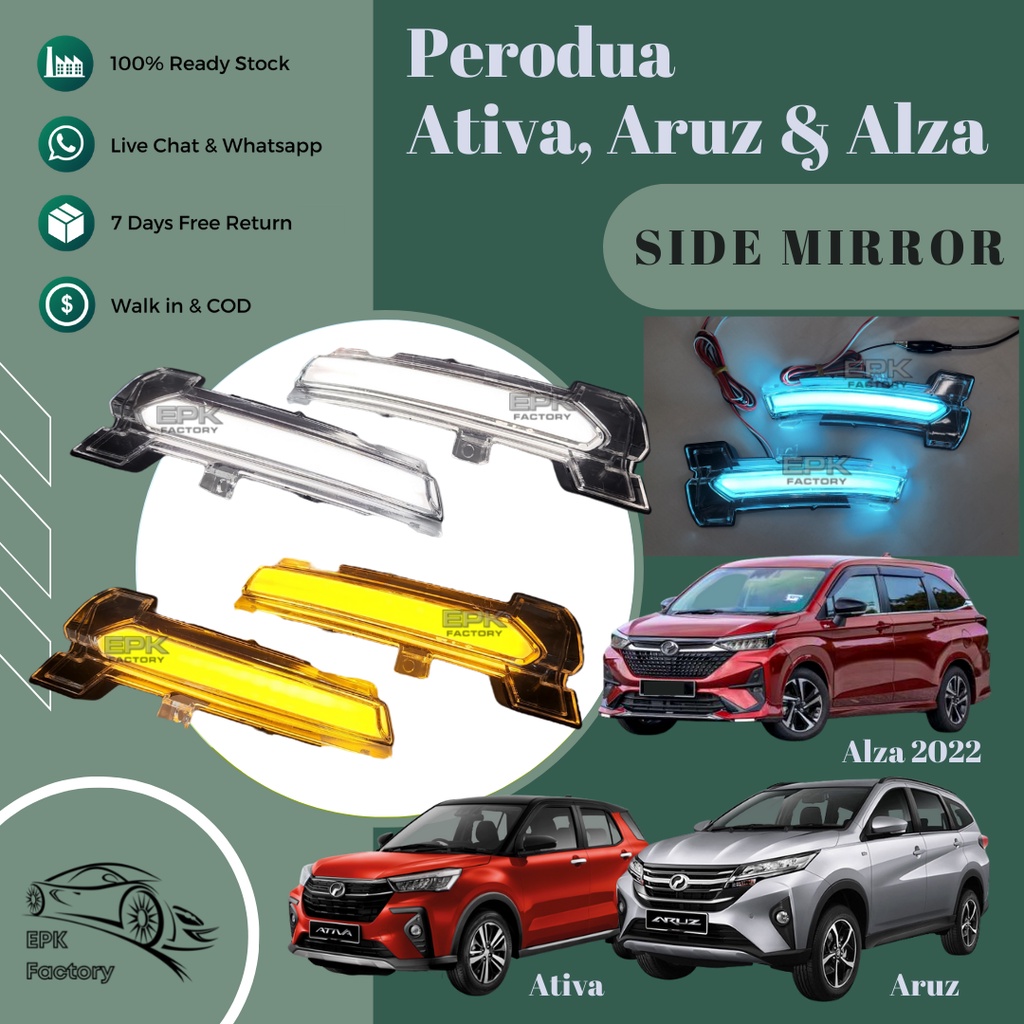 Perodua Alza Ativa Aruz Rush Side Mirror Light LED Running Signal Light ...