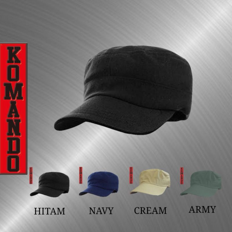 PRIA Plain Commando Caps Men Distro Premium Military Army Cap Tactical ...