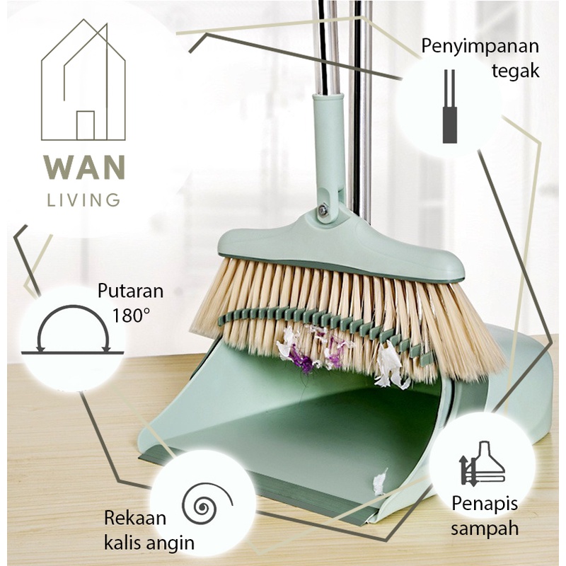 Penyapu Viral dengan Penyodok Pembersih Rumah Bulu Stylish Broom with ...