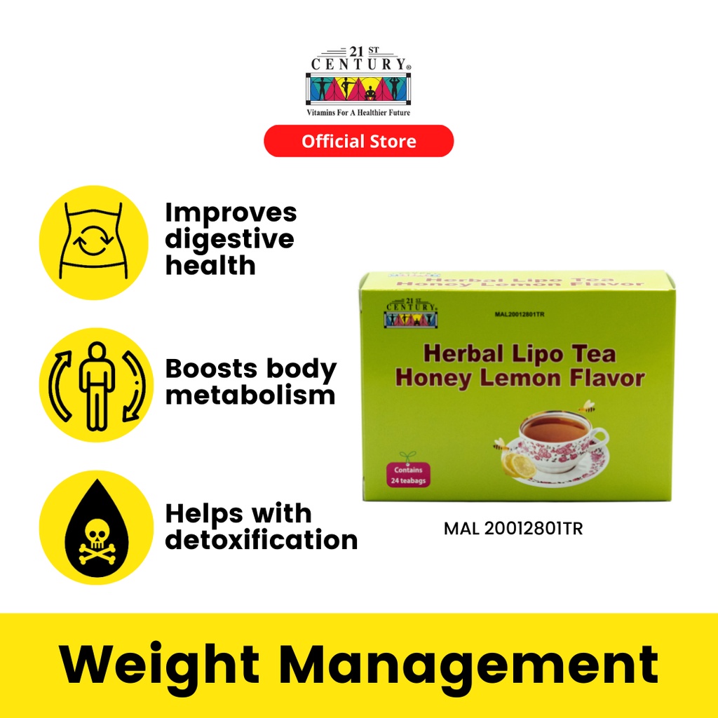 21st Century Herbal Lipo Tea - Honey Lemon Flavour (24 Teabags ...