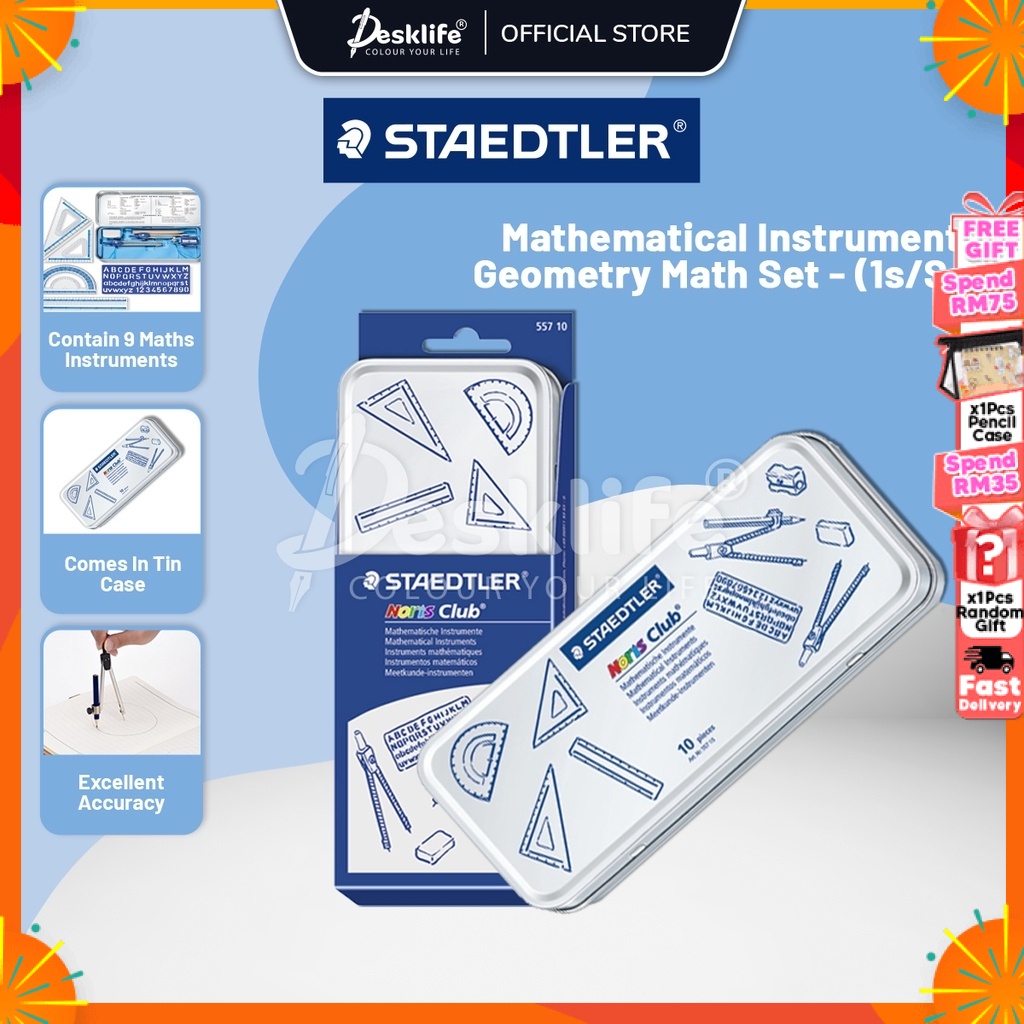 Desklife Staedtler Geometry Set Math Set 55710- (SET) Art Stationary ...