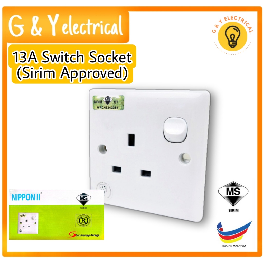 13a Single Switch Socket 13a Switch Lampu Electric Socket 13a Socket Plug Socket Dinding Wall