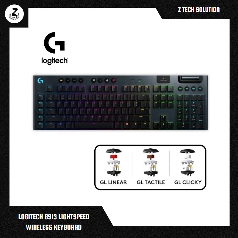 Logitech G913 LIGHTSPEED Wireless / TKL Wireless Mechanical Gaming ...