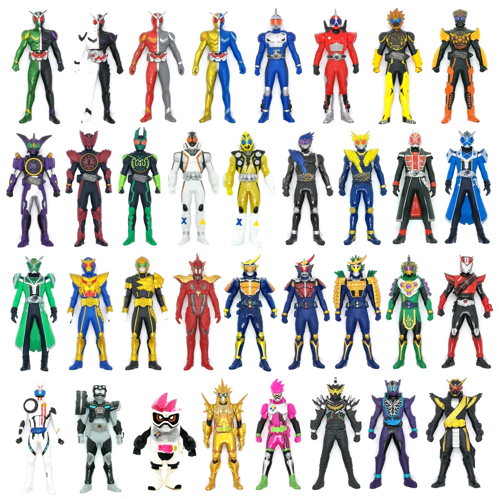 Pre Owned 7 inch Bandai RHS Kamen Masked Rider Hero Series Sofubi Figure Heisei W OOO Wizard ...