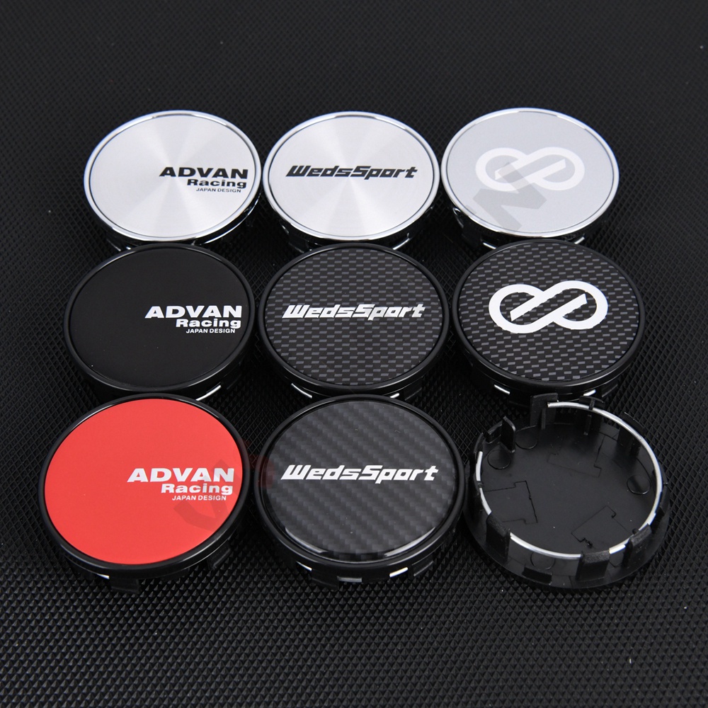 4PCS Wheel Center Hub Cap 54MM/50MM Rim Cap ADVAN ENKEI Emblem Sticker ...