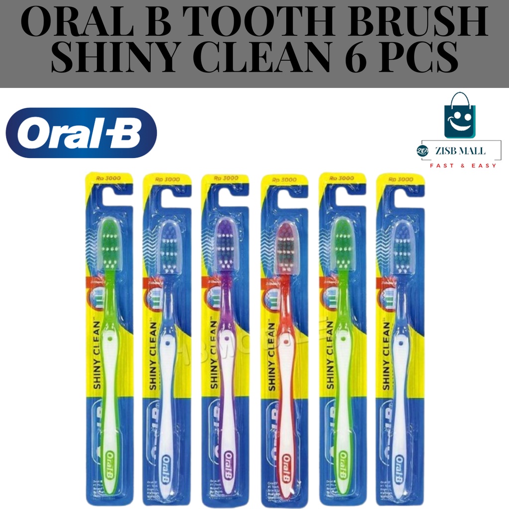 ORAL-B SHINY CLEAN MANUAL TOOTHBRUSH SOFT BRISTLE 6 PCS | Shopee Malaysia