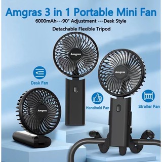 Amgras Baby Stroller Fan Mini Fan Multifunction Handheld Fan Portable ...