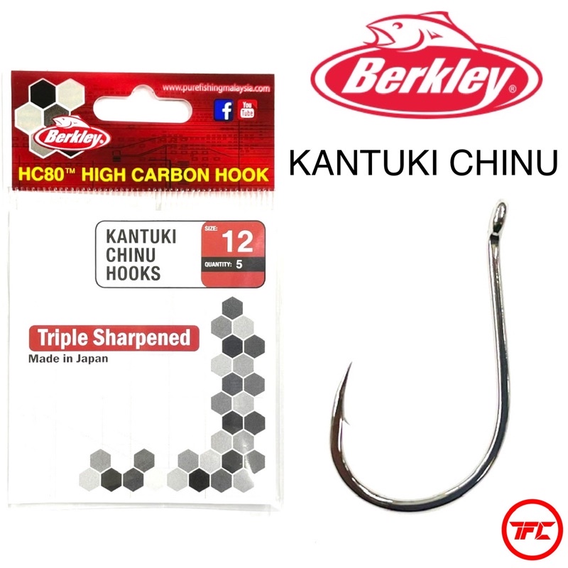 BERKLEY Kantuki Chinu Hooks Triple Sharpened HC80 High Carbon Made in ...