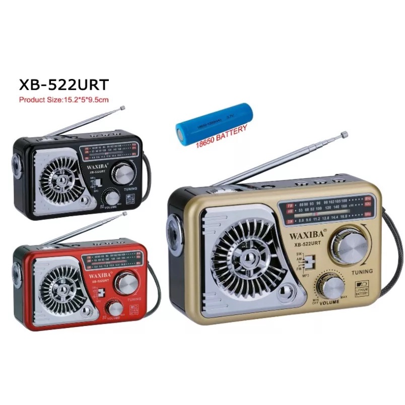 [[READY STOCK]]Waxiba Xb-522urt Usb /tf Mp3 Player Rechargeable Fm/am ...