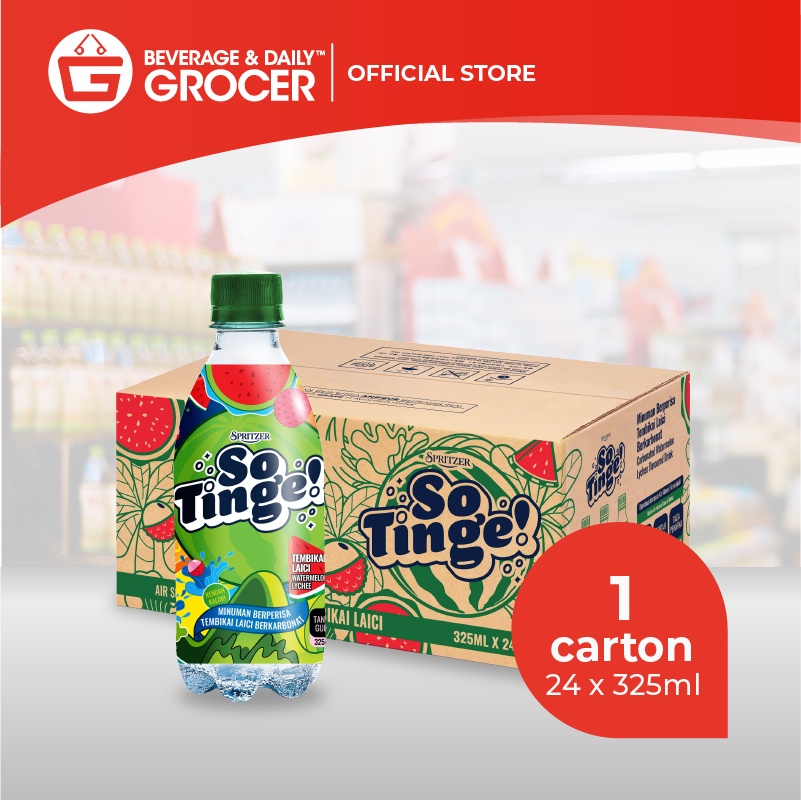 Spritzer So Tinge Carbonated Flavour Drink - Watermelon Lychee 24 x ...