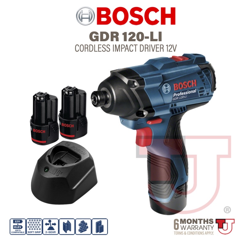 BOSCH GDR 120-LI KIT PROFESSIONAL CORDLESS IMPACT DRIVER/WRENCH ...
