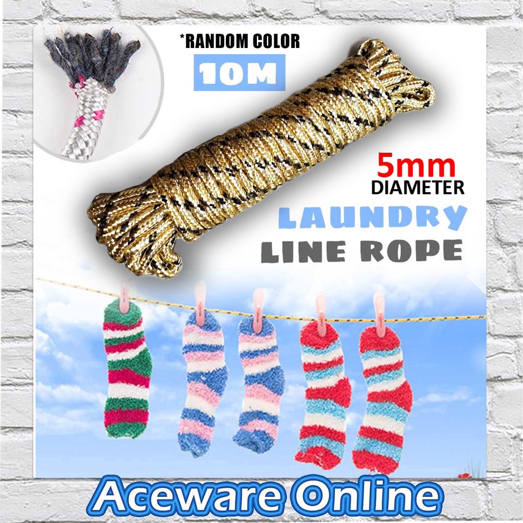 10M 5MM Multifunction Nylon Washing Clothes Line Rope Clothesline ...