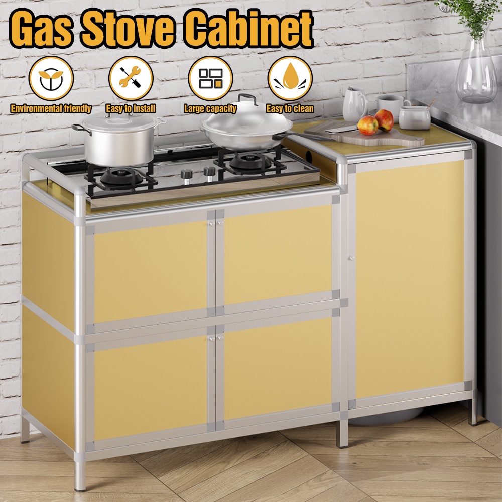 Stove Cabinet Gas Cooking Table Tempered Glass Top Kabinet Gas Dapur ...
