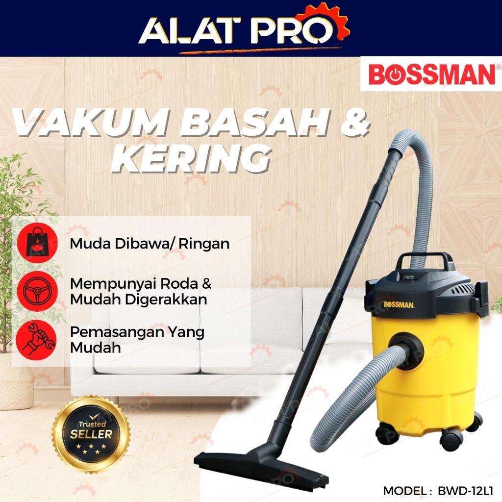 BOSSMAN WET & DRY Vacuum Cleaner with Blower Function 12Litre 1000Watt ...