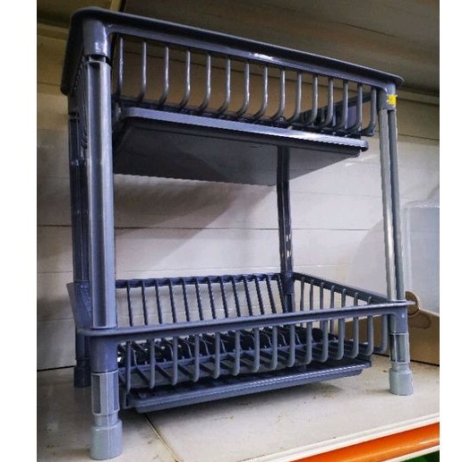 Rak pinggan plastik (tebal)/Dish drainer/2tier Rak pinggan plastik ...