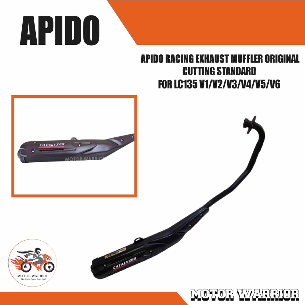 Original APIDO Racing Exhaust Ekzos muffler For Yamaha LC135 V1/V2/V3/V4/V5/V6 cutting standard ...