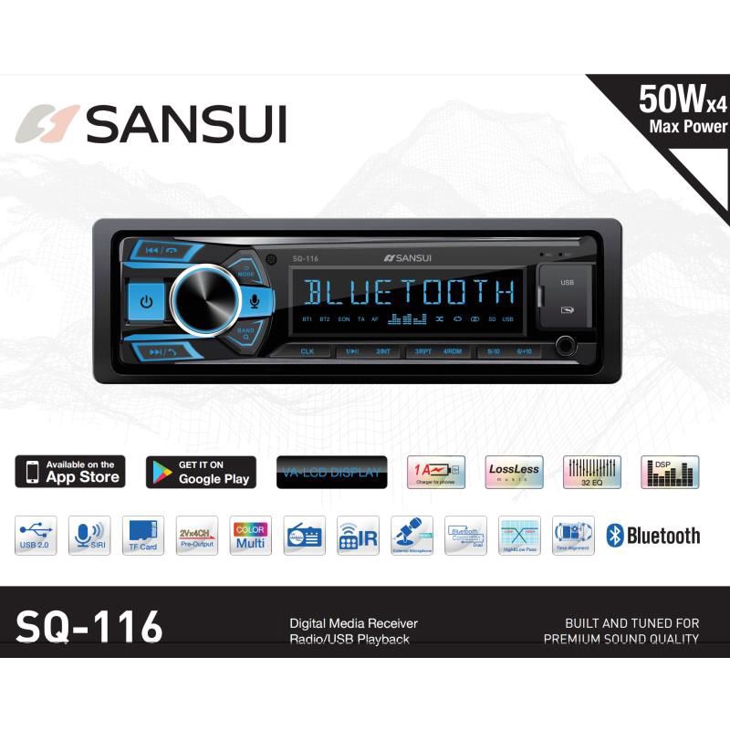 Sansui SQ-116 Bluetooth 5.1 DSP USB Aux-in Lossless MP3 EQ | Player Kereta | Car Radio | Single ...