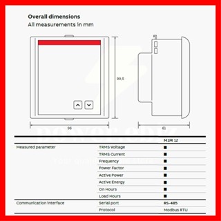 ABB M1M 12 MULTI FUNCTION DIGITAL METER - MODBUS RTU RS485 (1SYG207581R4051) | Shopee Malaysia