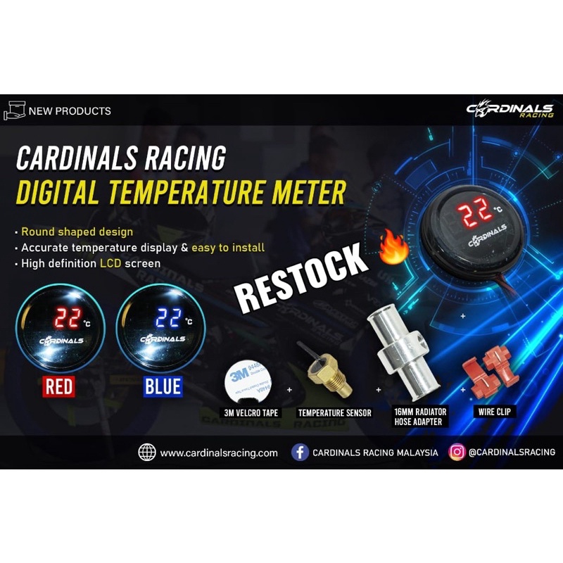 CARDINAL DIGITAL WATER TEMPERATURE ROUND METER | Shopee Malaysia