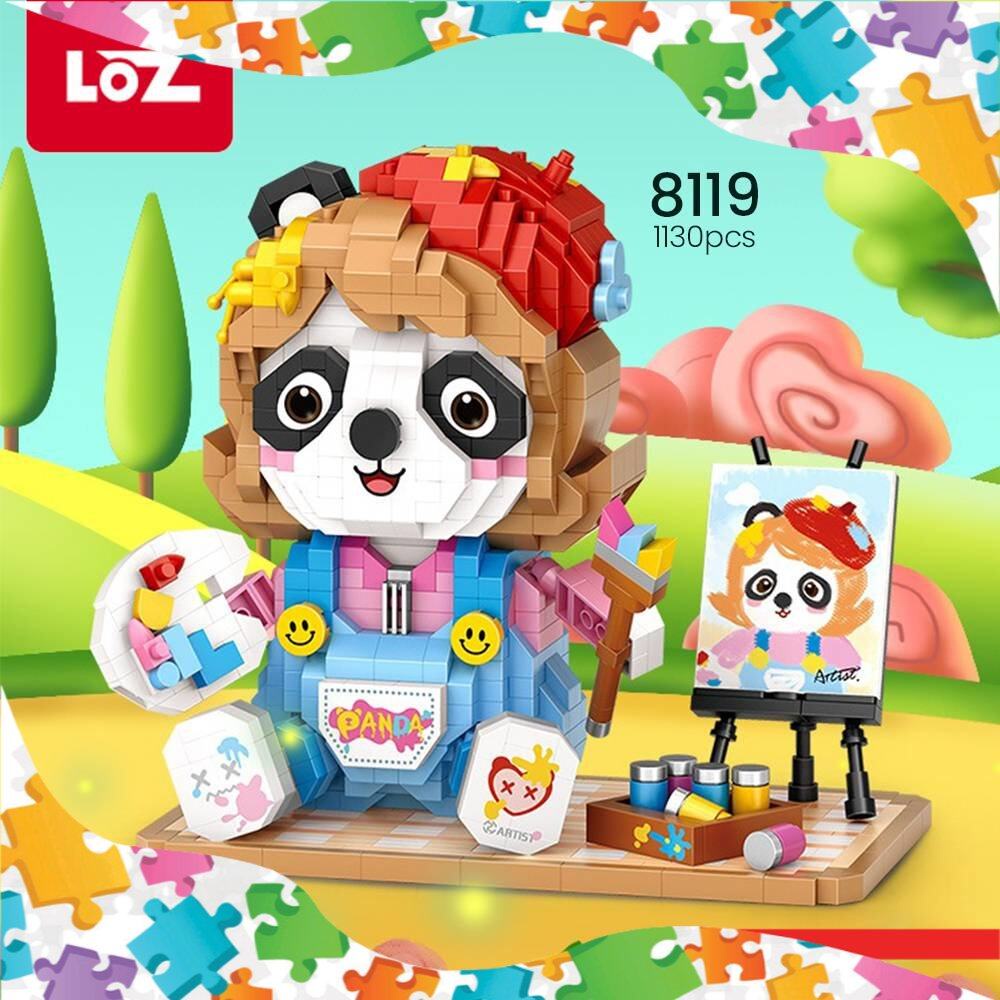 LOZ IDEAS Mini Block 8119 Panda Artist Painter China Trend Building ...