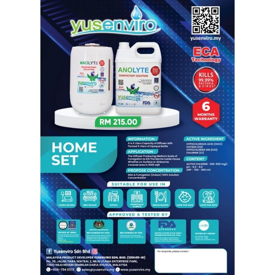 Pembasmi Kuman Home Set Anolyte Water | Shopee Malaysia