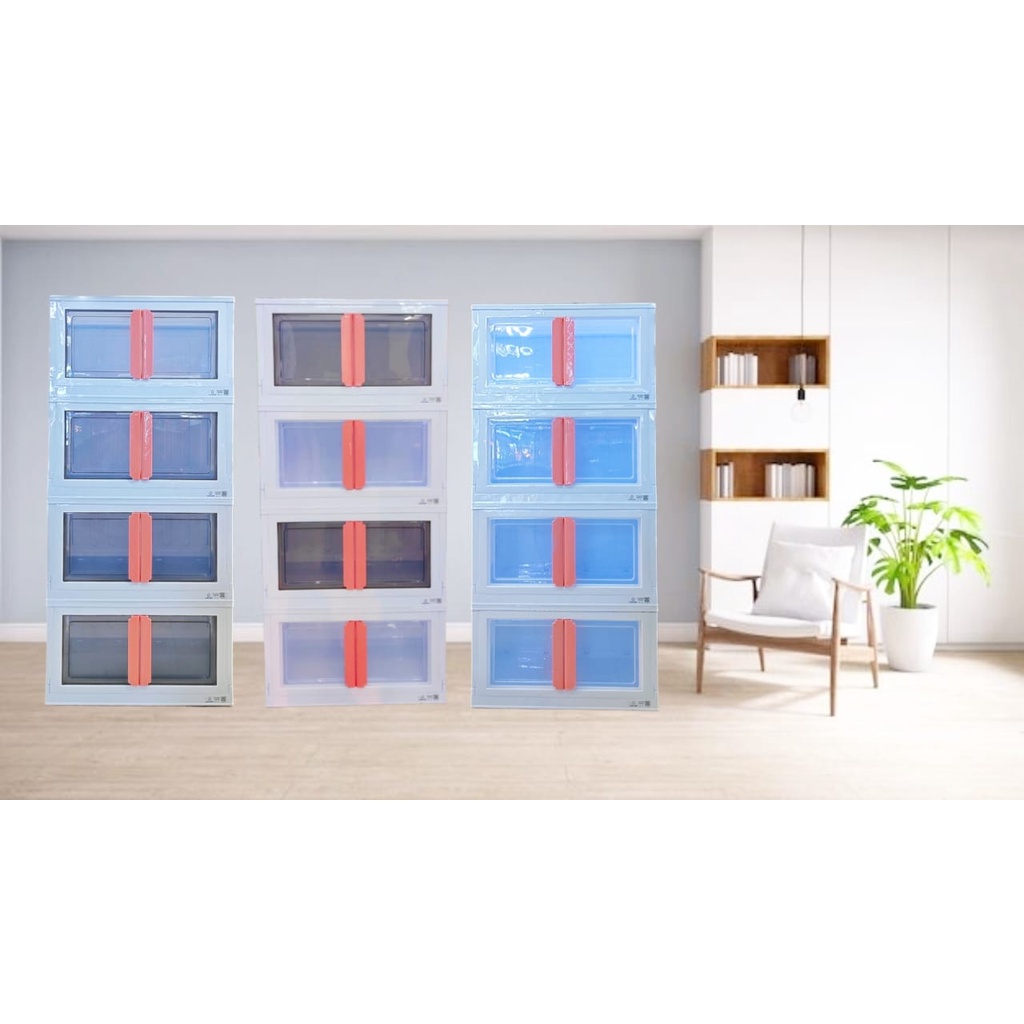 100L FOLDABLE ORGANIZER TRANSPARENT STORAGE BOX PACKAGING FOLDING ...