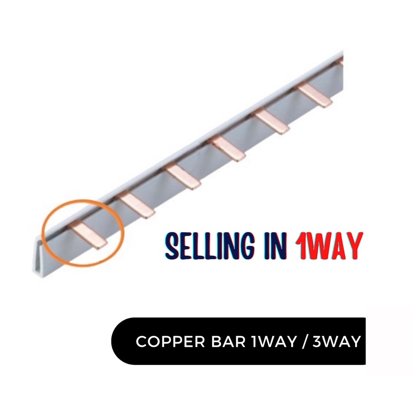 (Loose by 1Way) MCB Copper Bar / Copper Busbar with PVC insulated (1way ...