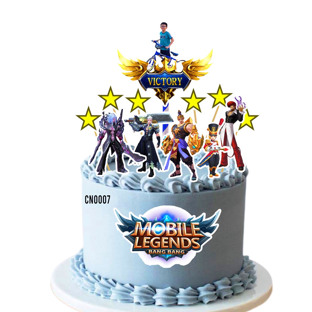 [CUSTOM NAME] Happy Birthday Cake Topper Mobile Legends Decoration Set ...
