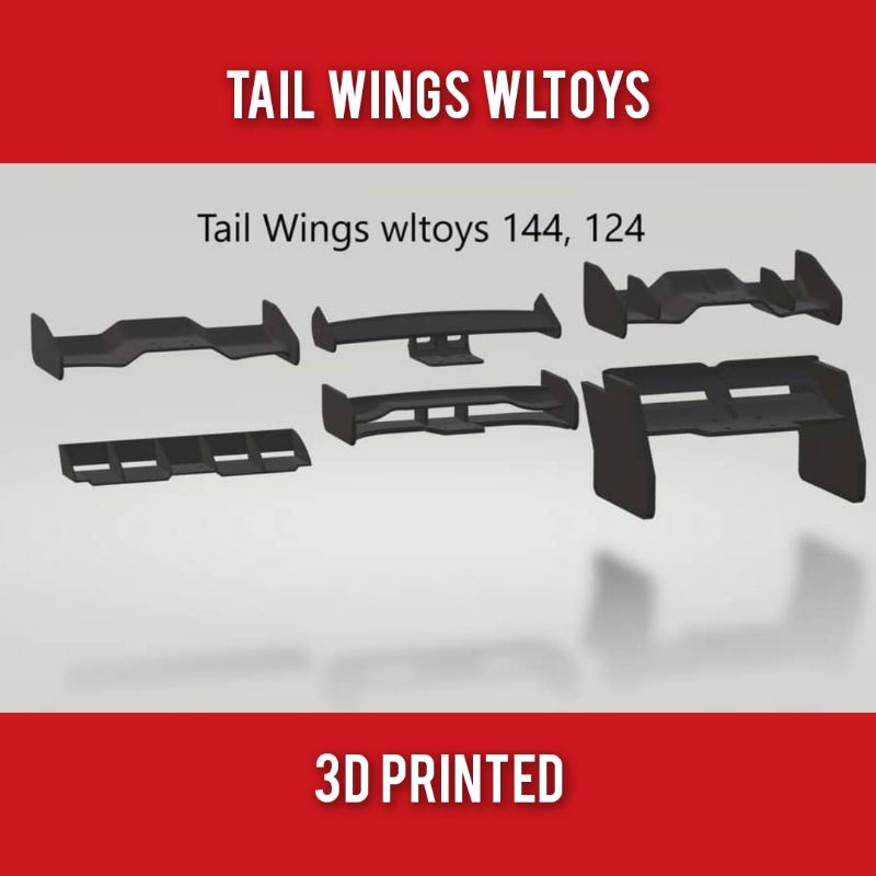 [ZARC] 3D Printed Wltoys tail wing for 124019 144001 124017 and custom ...