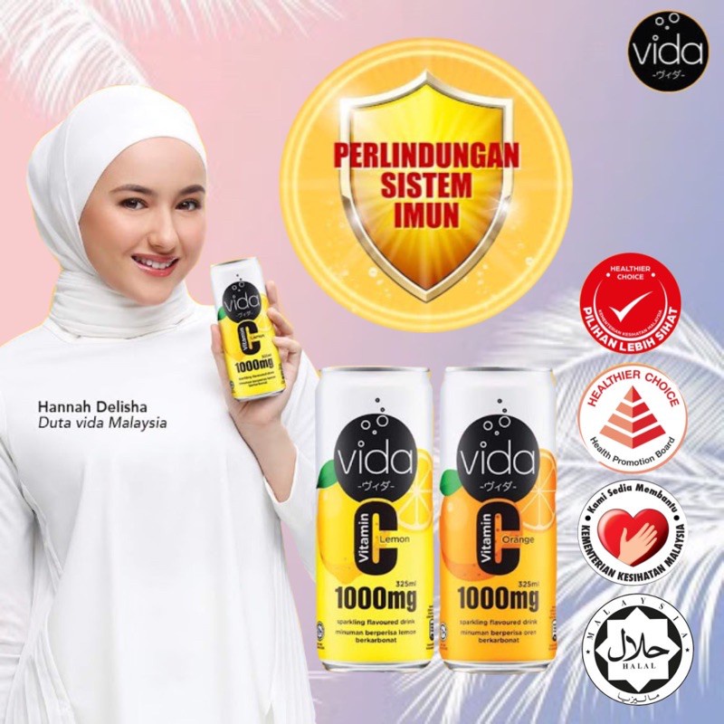 Vida Vitamin C 1000mg Lemon 325ml x 6 | Shopee Malaysia