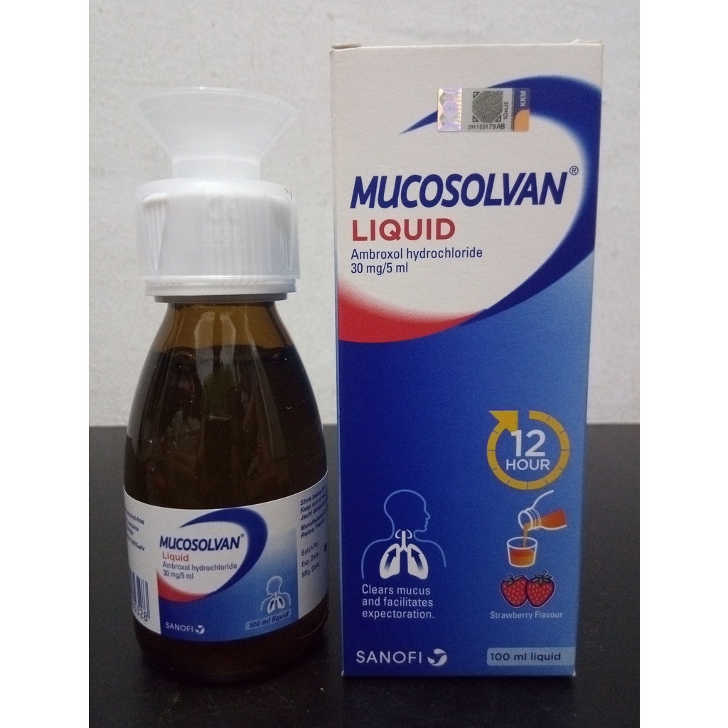 Mucosolvan Liquid 100ml, Sanofi, Clear Phlegm, Singkir Kahak, Mucus ...
