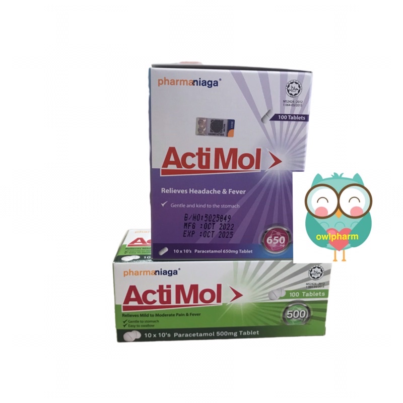 Actimol 650mg (Paracetamol ) Tabs / Actimol 500mg Tabs Gentle Nad kind ...