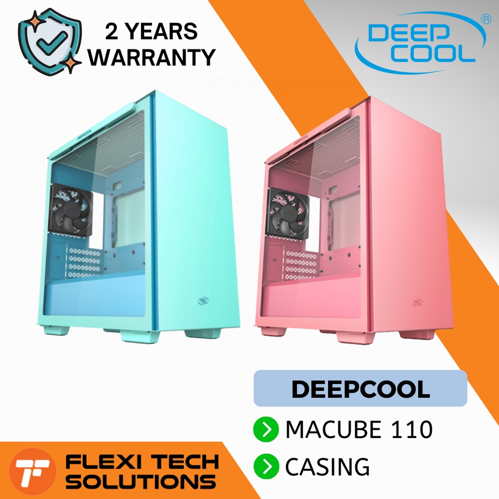 Flexi Tech DEEPCOOL MACUBE 110 Green / Pink GRBL PC Desktop Casing MATX ...