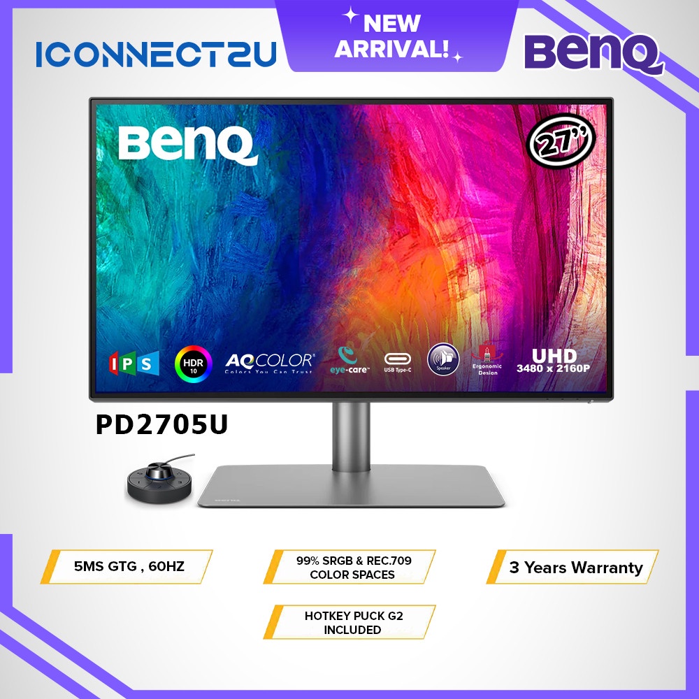 BenQ 27" PD2705U AQ COLOR IPS 4K UHD 60Hz 5ms HDR10 99% sRGB Rec.709 ...