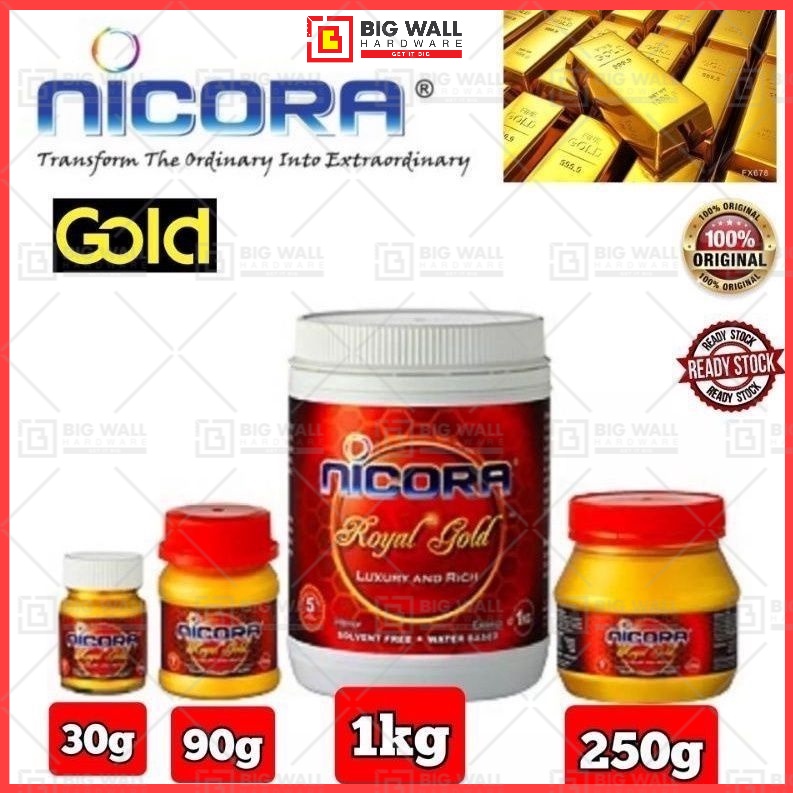 NICORA ROYAL GOLD PAINT (WATER BASED) 30G / 90G / 250G Big Wall ...