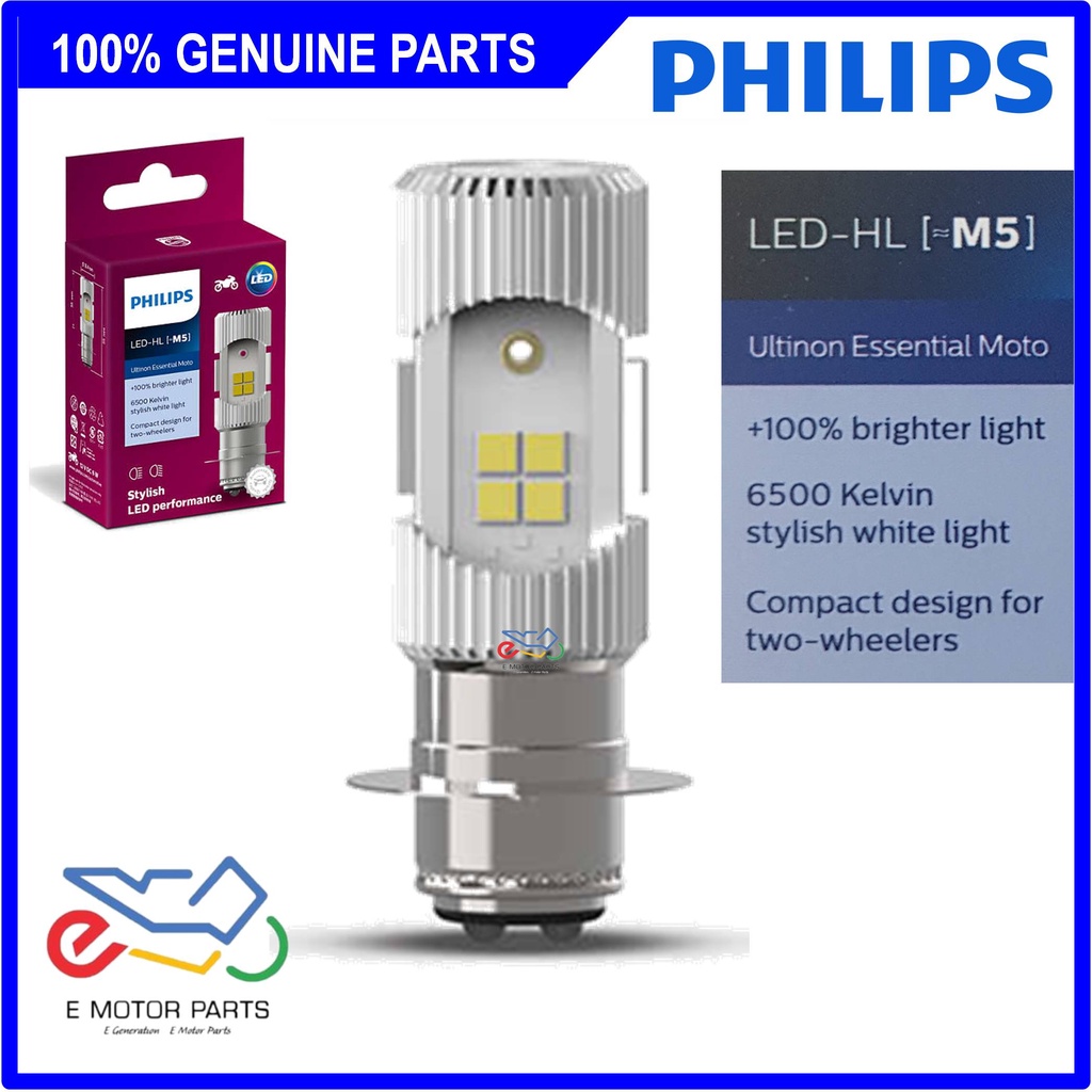 PHILIPS LED BULBS M5 T10 6500K COOL WHITE MOTORCYCLE MENTOL LED DEPAN ...