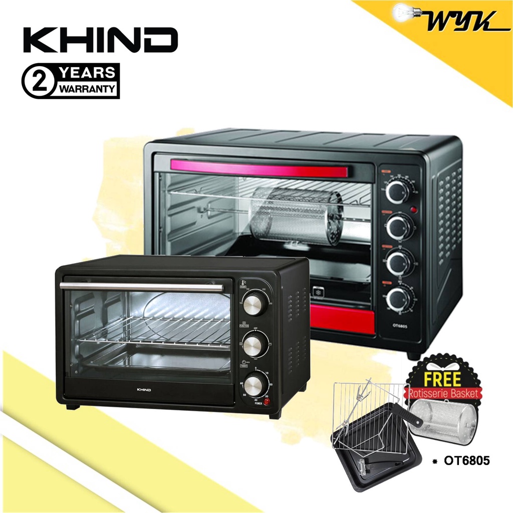 KHIND 22L/25L/30L/52L/68L Electric Oven OT2201/OT2502/OT3005/OT5205 ...