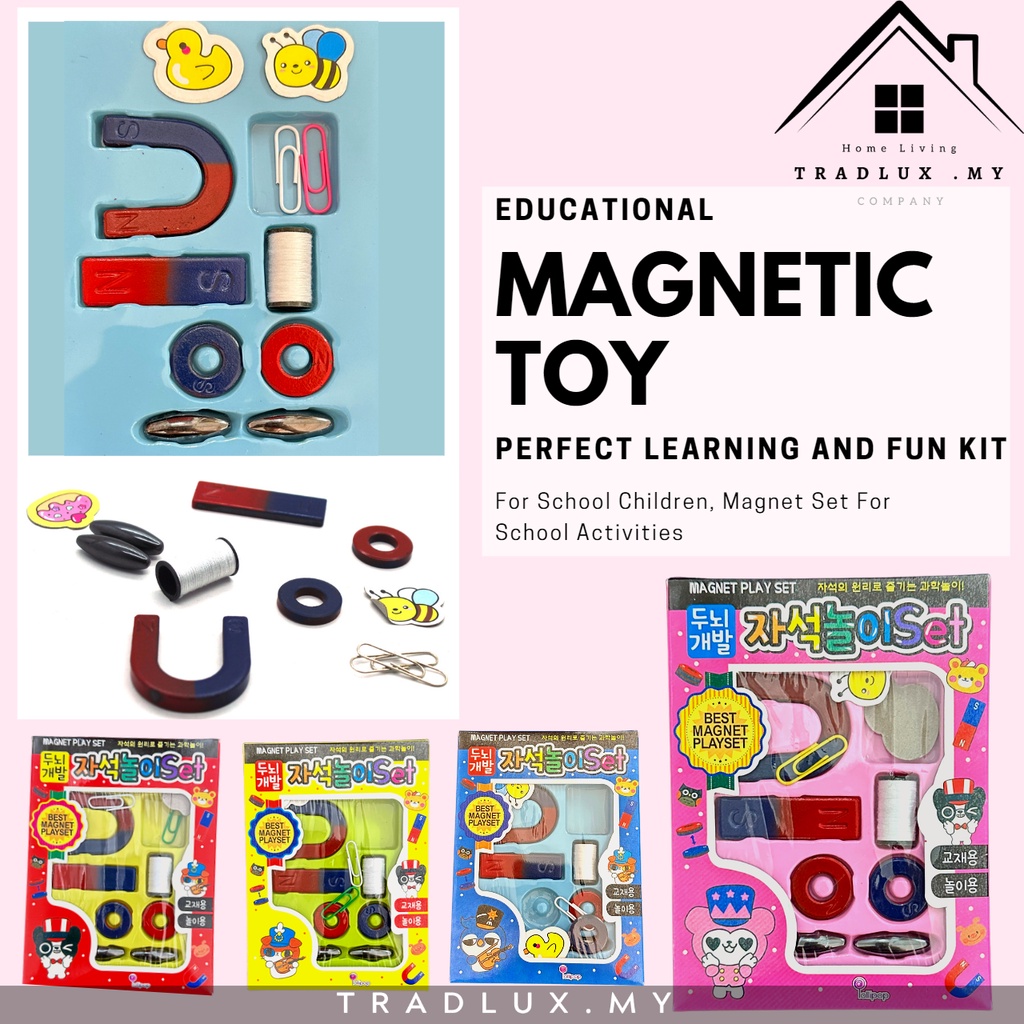 Tradlux Magnet Set: Bar Ring Compass Magnets Science Experiment Kits ...