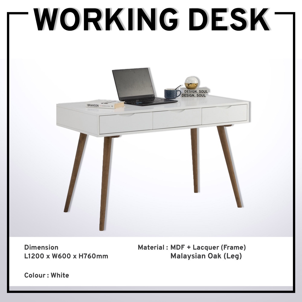 Working Desk Office Table 3 Drawer Study Desk Table | Shopee Malaysia