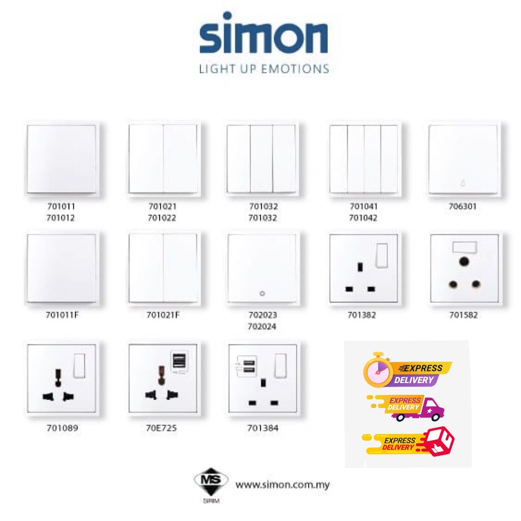 Simon I7 Series Switch / Switches & Socket Outlet (MATT WHITE) Spain No ...