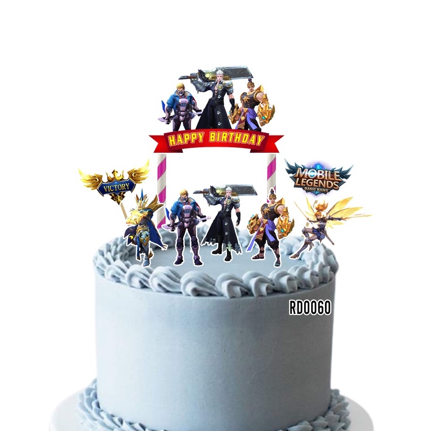 READY STOCK Happy Birthday Cake Topper Mobile Legends Decoration Set ...
