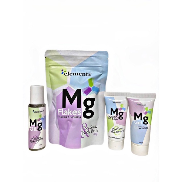 ELEMENTZ - MAGNESIUM MINI PACK (Mg Roll,Mg Flakes, Mg Lotion, Mg Gel ...
