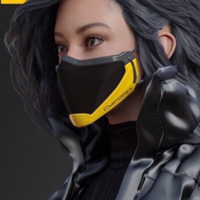 YELLOW LIMITED CYFORM 3D PRINT CYFACEMASX VIRAL TECHWEAR FACE MASK ...