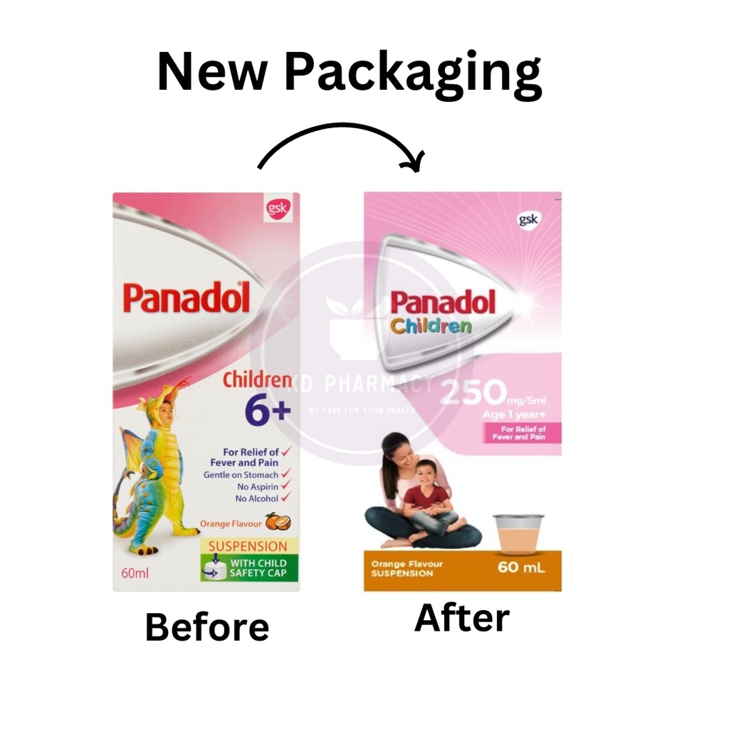 PANADOL CHILDREN KANAK-KANAK 6+ suspension 60 ml Perisa Oren / panadol ...