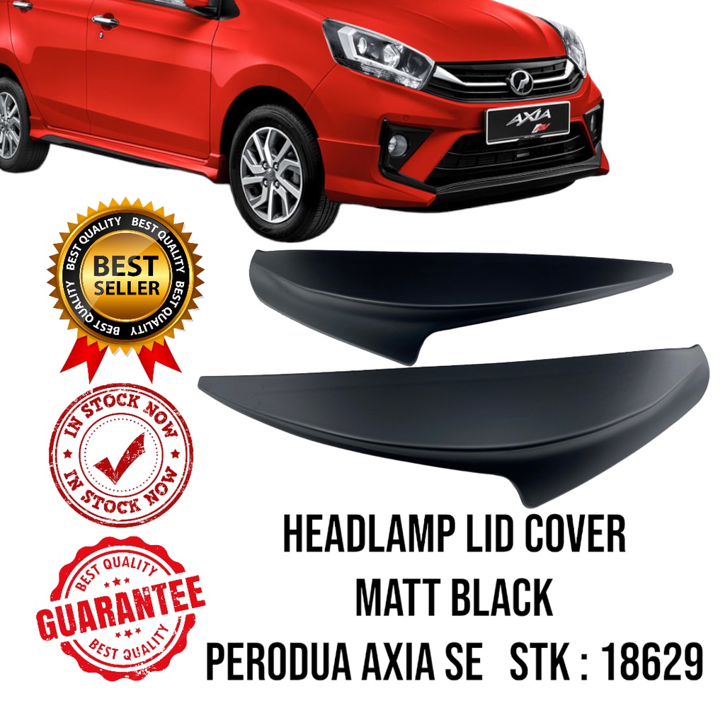 HEAD LAMP LID COVER PERODUA AXIA SE (MATT BLACK) (2 PCS) | Shopee Malaysia