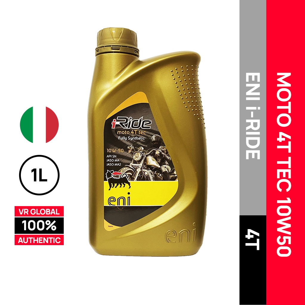 ENI I-RIDE MOTO 4T TEC 10W50 FULLY SYNTHETIC ENGINE OIL ITALY 1L ...