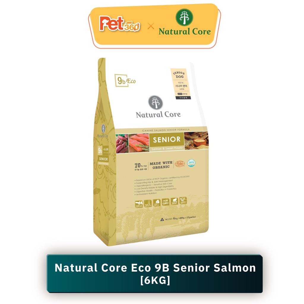 Natural Core Eco 9B Organic Senior Salmon Dry Dog Food - Salmon/Lamb ...